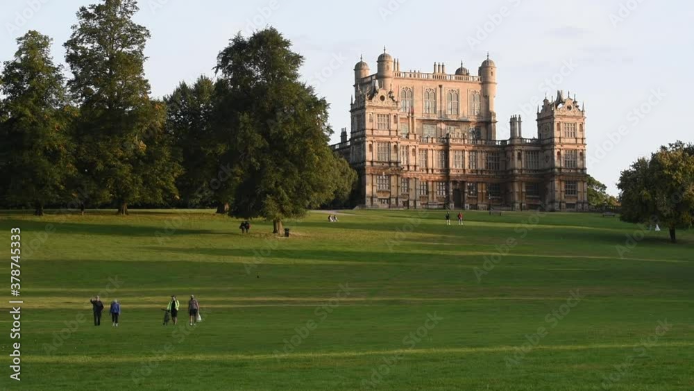 A view of the historic Wollaton Hall on the grounds of Wollaton Park in ...