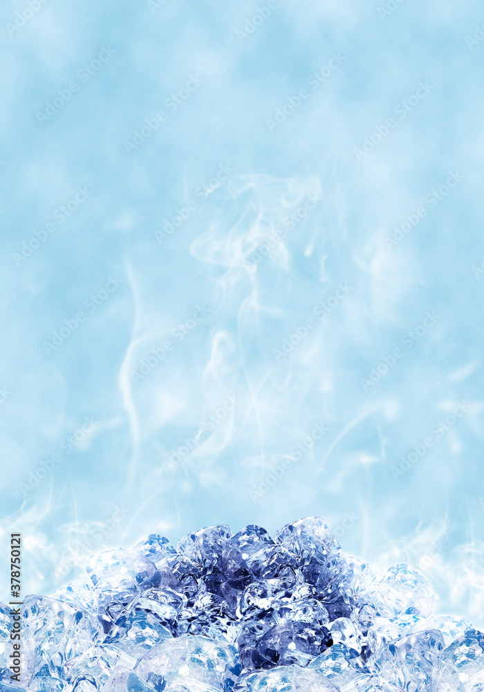 Frozen water cube shape abstract background. Ice cubes background. Blue ...