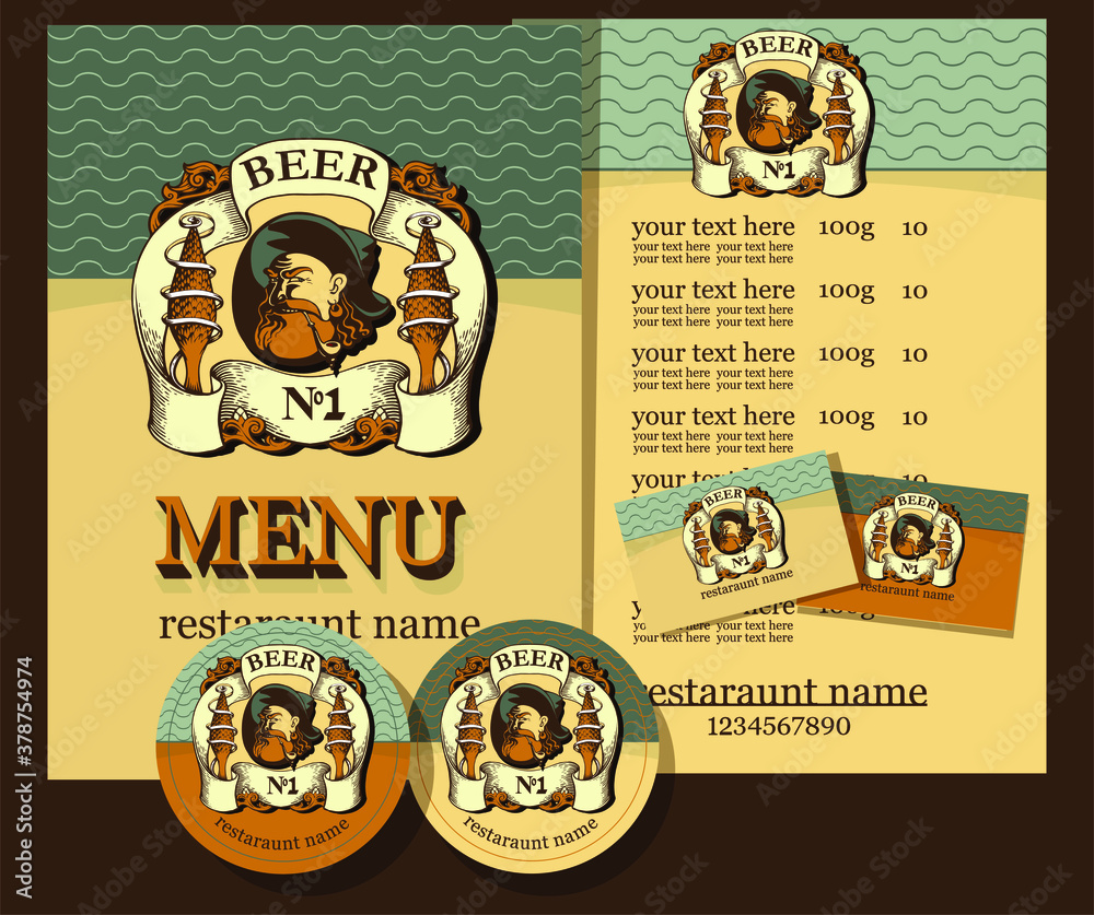 Vintage Restaurant Menu Design Ideas Stock Vector | Adobe Stock