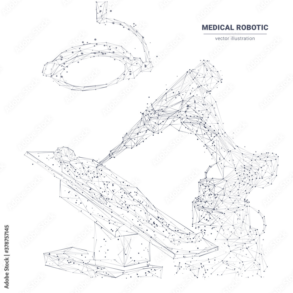 Abstract 3d medical robotic performing surgical operation on patient ...