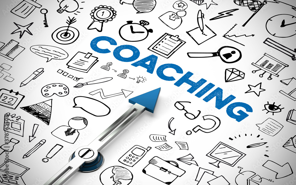Coaching concept with compass and lettering Stock Illustration | Adobe ...