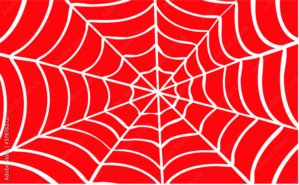White Cobweb Red background. Vector Spider happy halloween party day ...