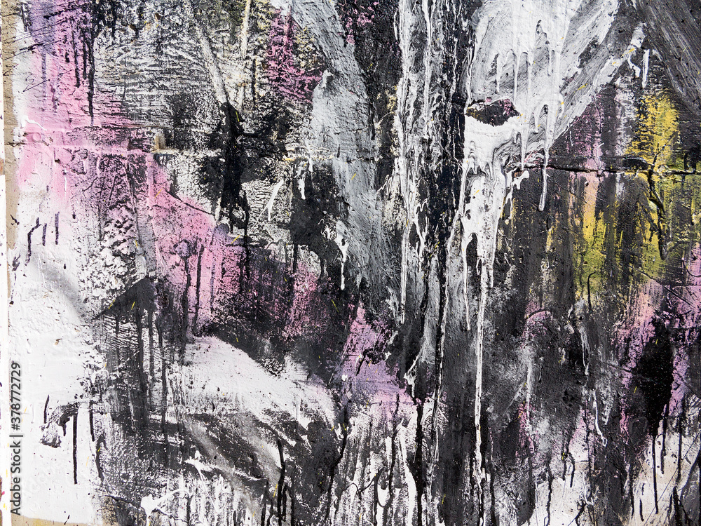 Rough paint dripping, spray paint artwork. Abstract background oil ...