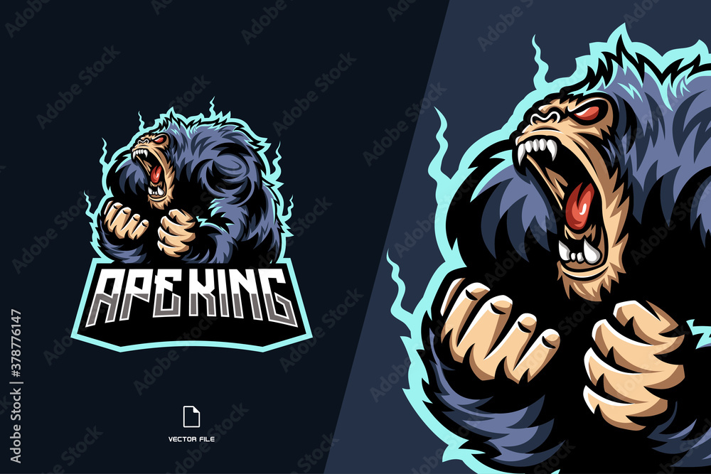 angry monkey ape mascot character cartoon logo for sport team Stock ...