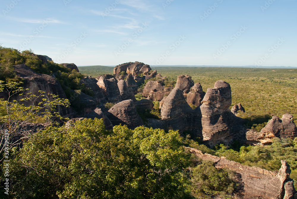 Formações Rochosas de arenito no Baixão do Canoas da Serra Vermelha ...