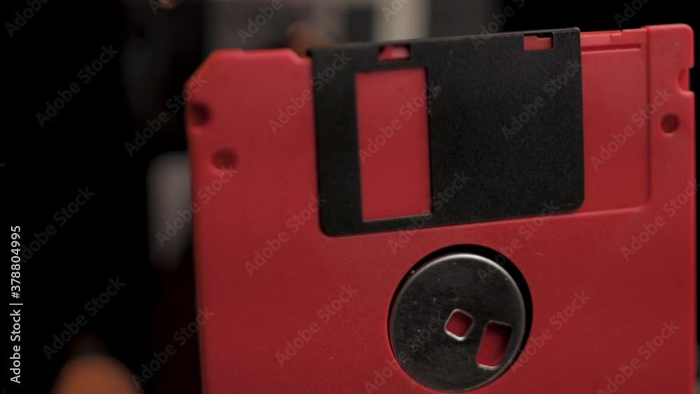 Floppy Disk Drives aka Diskette, Vintage Data Storage, Close Up Spin ...