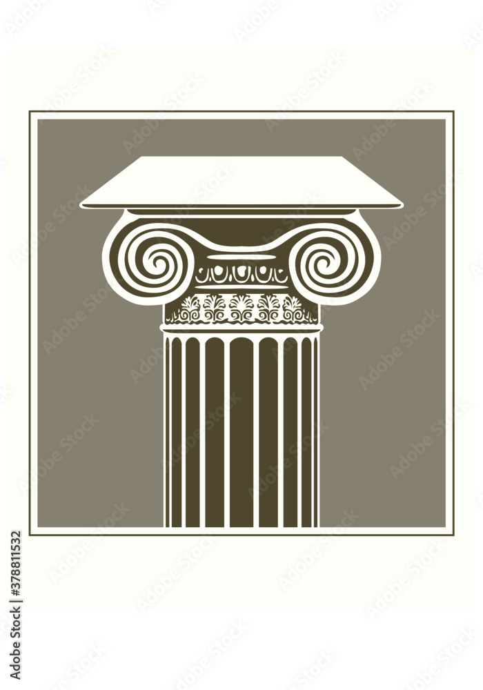 The top of the column. Architecture, design. Graphic drawing of an ...