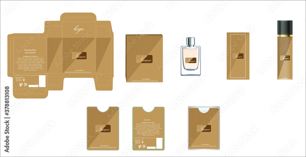 Packaging design, perfume luxury box design template and mock up box ...