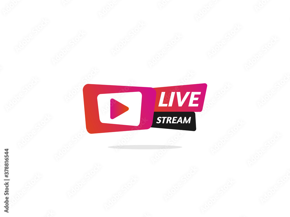 Vetor de Live Stream Logo. Element for broadcasting or online tv live ...