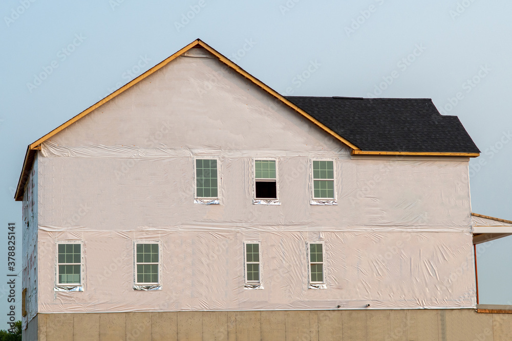 the house is insulated with insulation Stock Photo | Adobe Stock