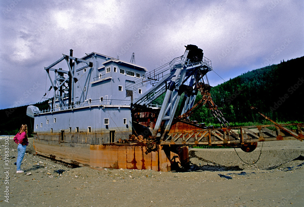 Dredge #4 is a wooden-hulled bucketline sluice dredge that mined placer ...