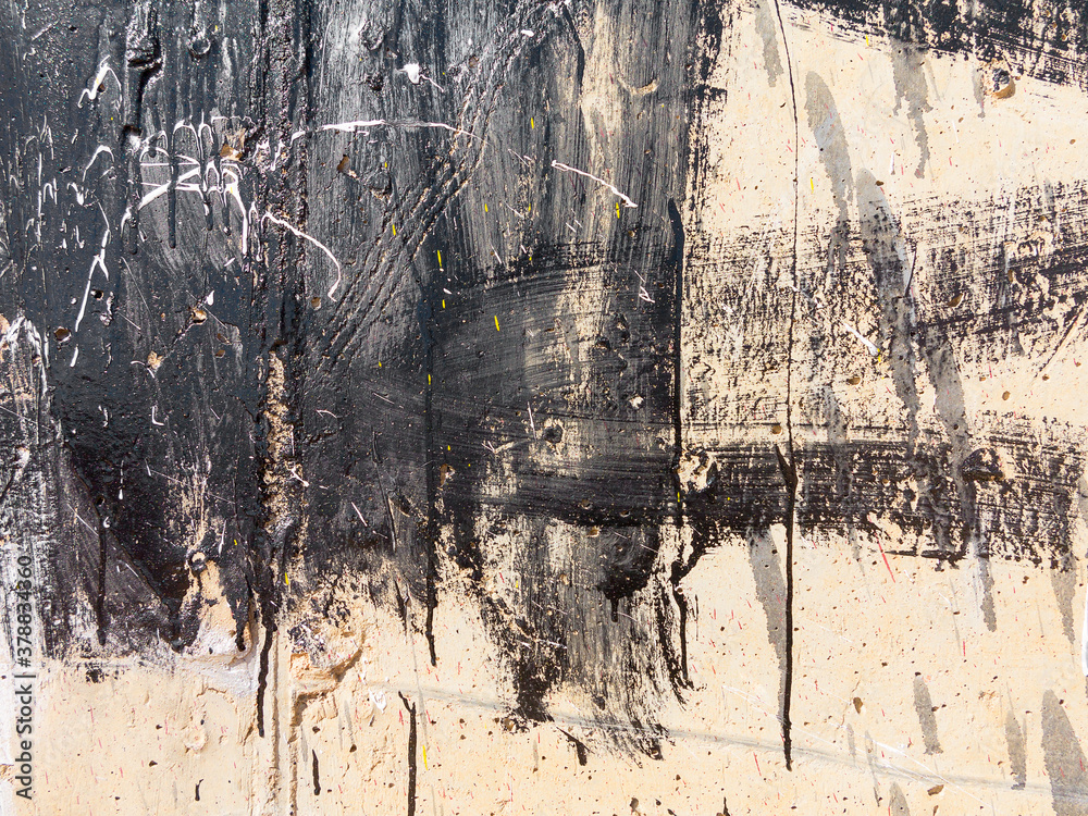 Rough paint dripping, spray paint artwork. Abstract background oil ...