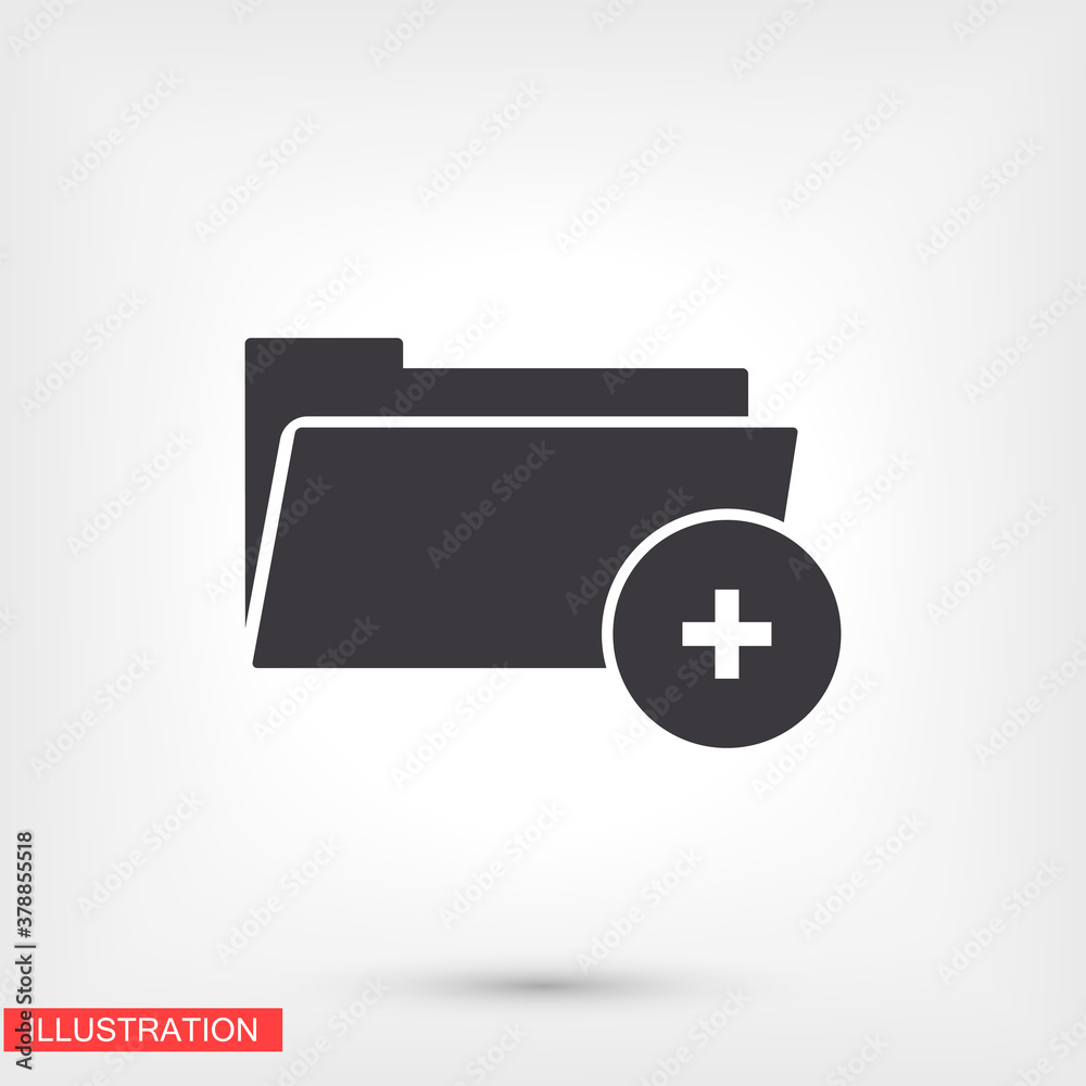 Add folder. icon. Vector folder. Plus. Eps 10. folder flat design. The ...