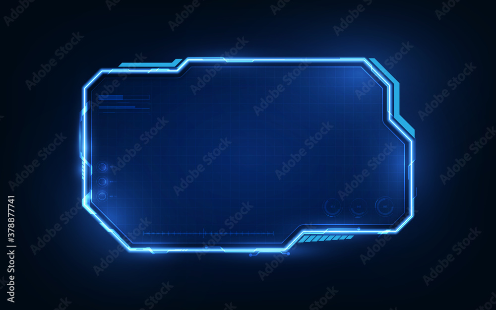 sci fi frame cyber pattern background design eps 10 vector Stock Vector ...