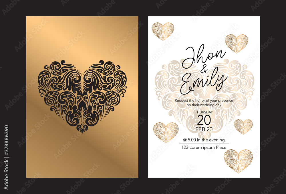 laser cut wedding invitation cards Stock Vector | Adobe Stock