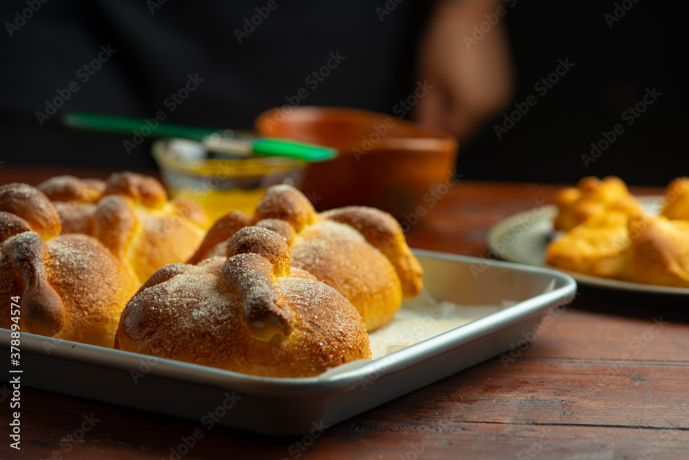 Ingredientes panadería panadero charola pan de muerto mexicano ...