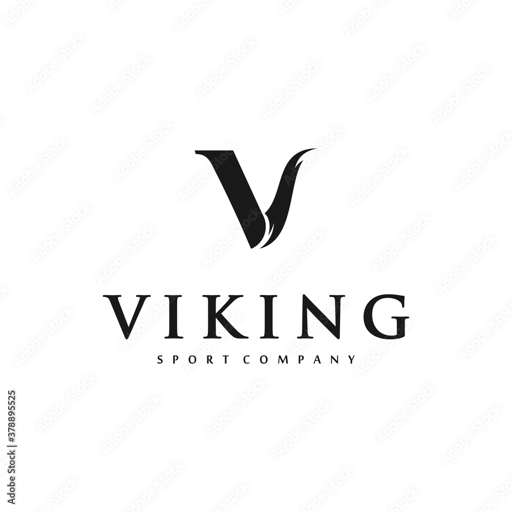 letter V viking logo vector illustration Stock Vector | Adobe Stock