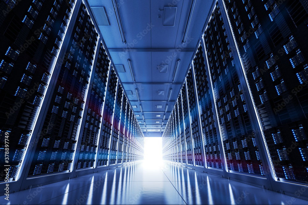 Server room with server tower Stock Photo | Adobe Stock