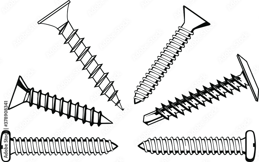 Screw nut set drawing, Nuts, Bolts & Screws Collection, Isometric View ...