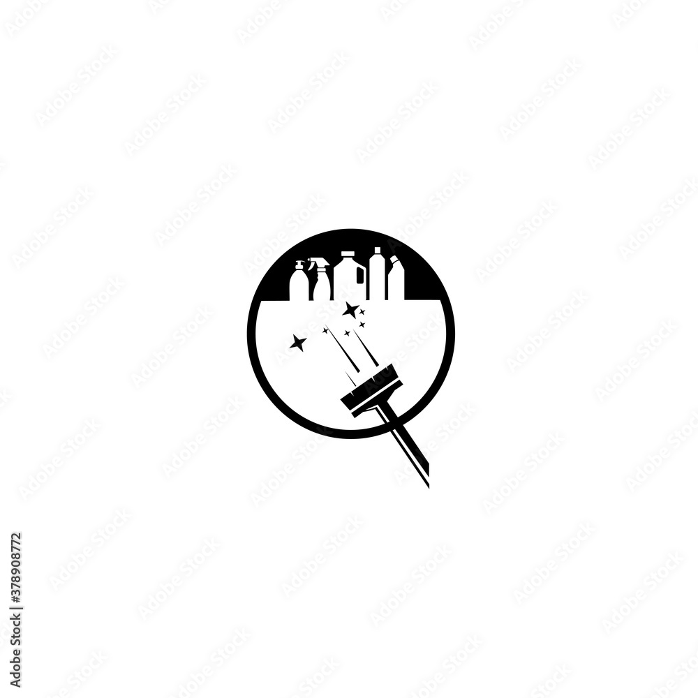 cleaning clean service logo icon vector template. Flat style trend ...