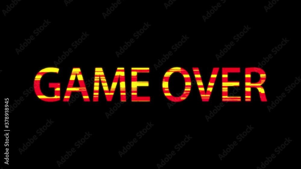 Abstract Digital Animation of Glitch and Noise. Game Over. Animation ...