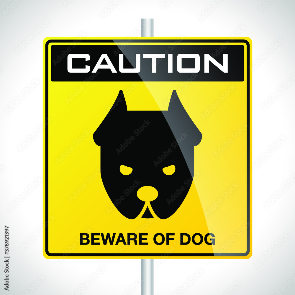Beware of dog sign. Warning sign. Eps 10 vector illustration. Stock ...