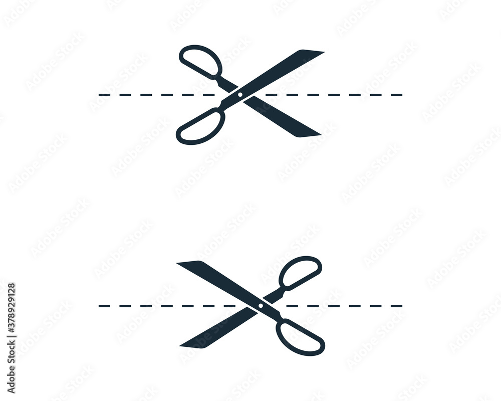 Scissor Cutting Icon Vector Logo Template Illustration Design Stock ...