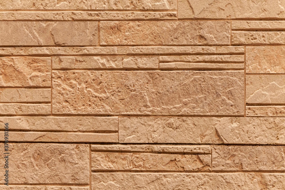 Block pattern of brown stone cladding wall tile texture and seamless ...