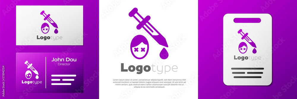 Vecteur Stock Logotype Sword with blood icon isolated on white ...