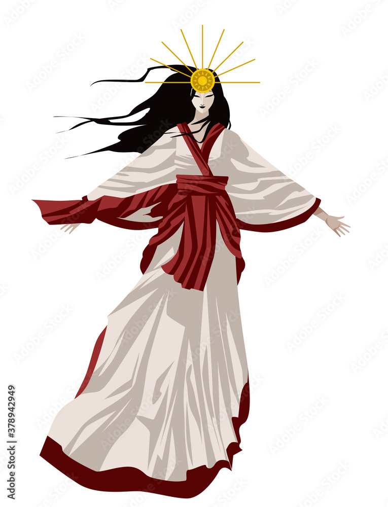 amaterasu Shinto sun mythology goddess Stock Vector | Adobe Stock