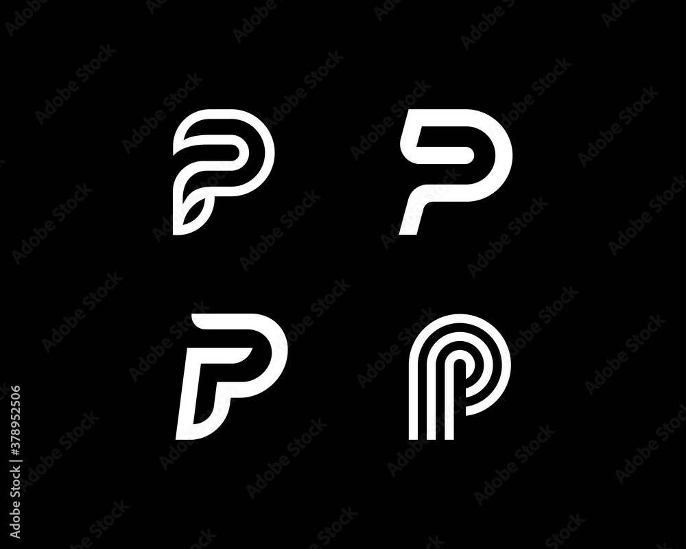 P monogram logo set, Letter P monograms. Letter P logo collection ...
