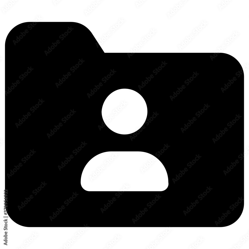 User folder icon, user data in editable style Stock Vector | Adobe Stock