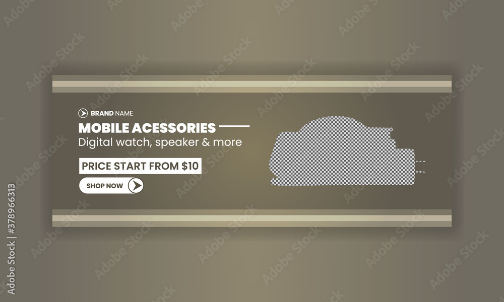 Mobile accessories promo template banner and cover for social media ...