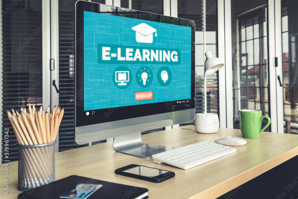 E-learning and Online Education for Student and University Concept ...