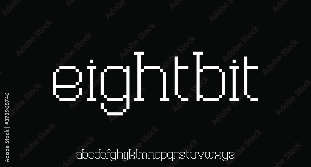 8bit minimal alphabet. modern display font vector typeset Stock Vector ...