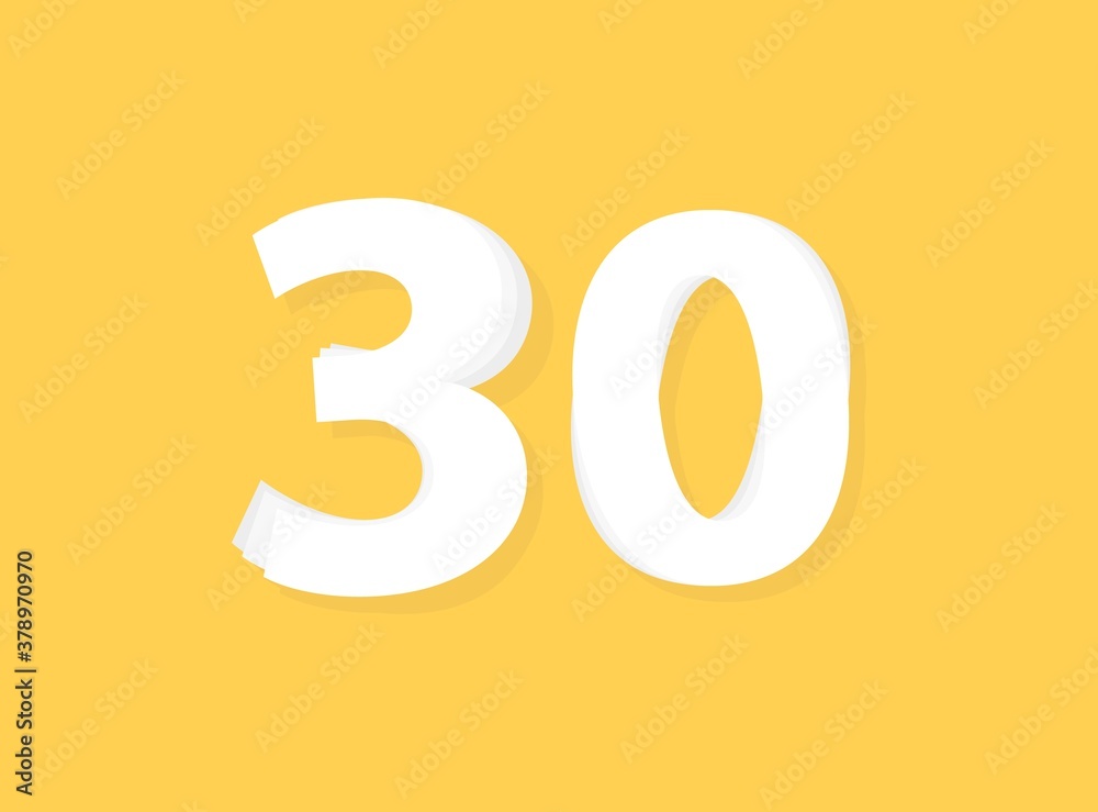 Vetor de 30 Number vector, modern layers design font. Eps10 ...