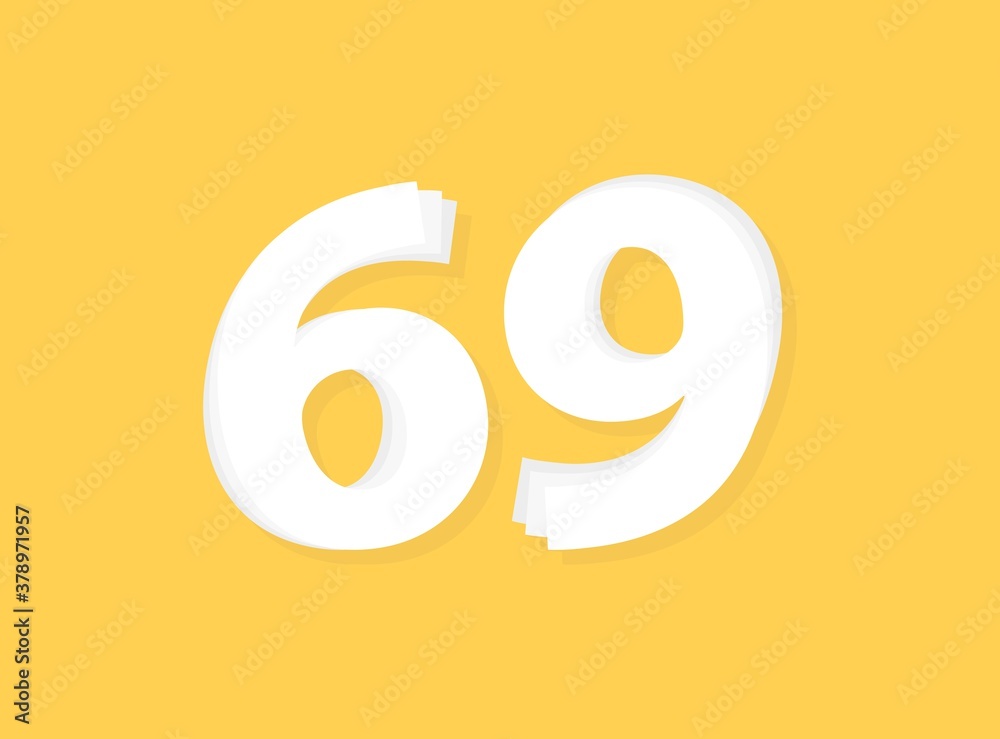 69 Number vector, modern layers design font. Eps10 illustration Stock ...