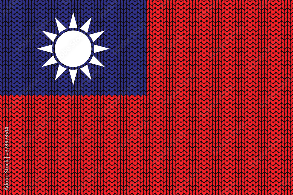 Taiwan flag in knitting pattern for the winter season Stock ...