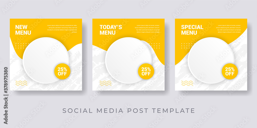 Culinary instagram post set with photo image space. Social media ...