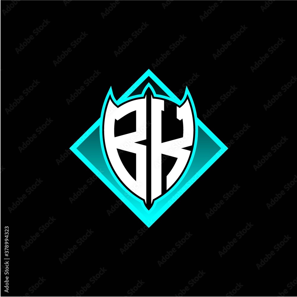 B K letter shield with square protection logo as a sweetener Stock ...