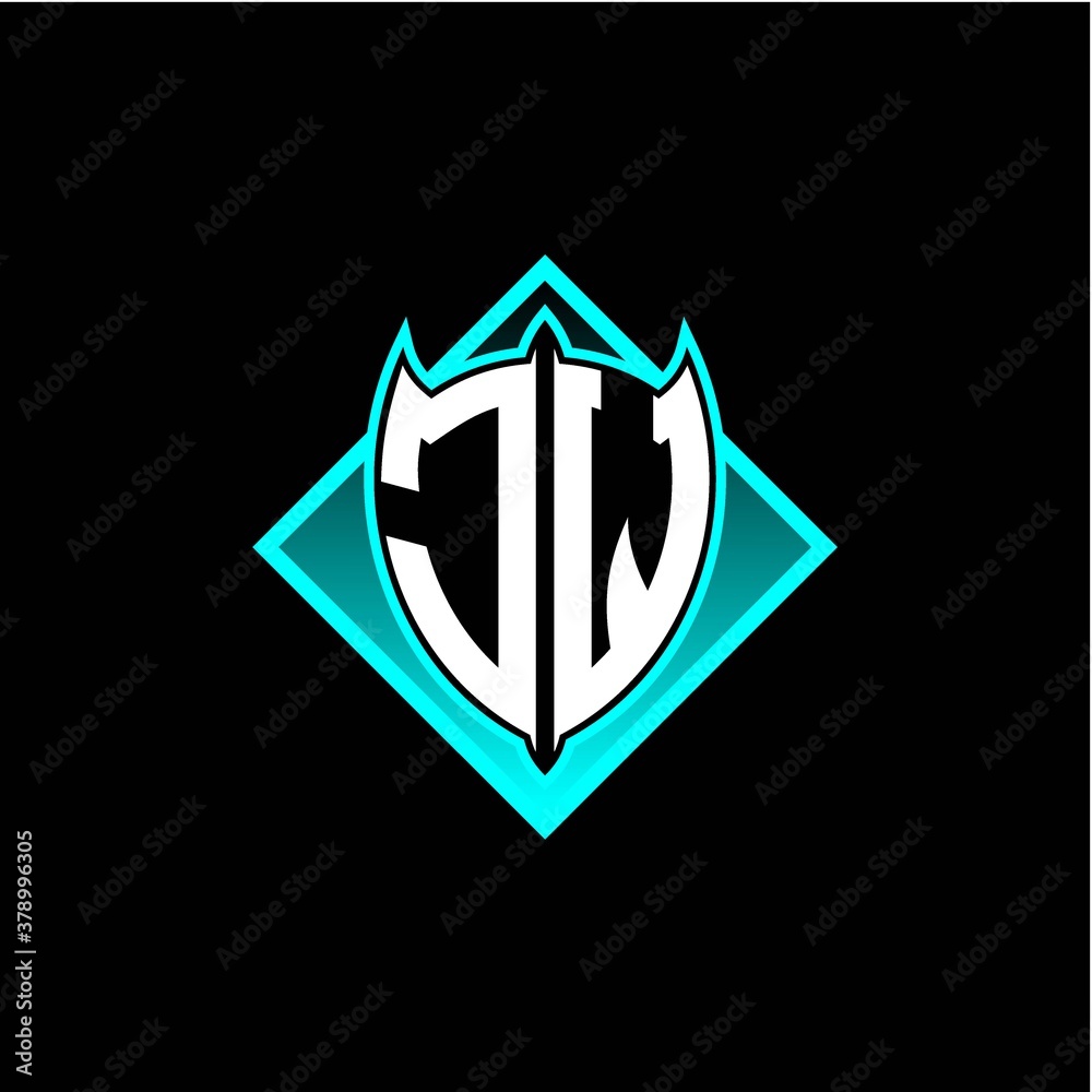 J W letter shield with square protection logo as a sweetener Stock ...