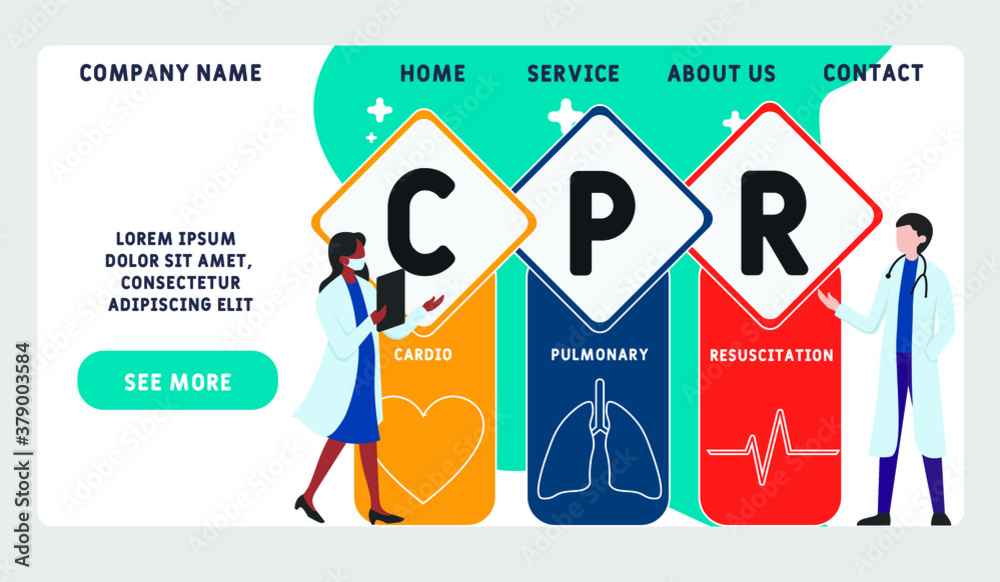 Vector website design template . CPR - Cardiopulmonary Resuscitation ...