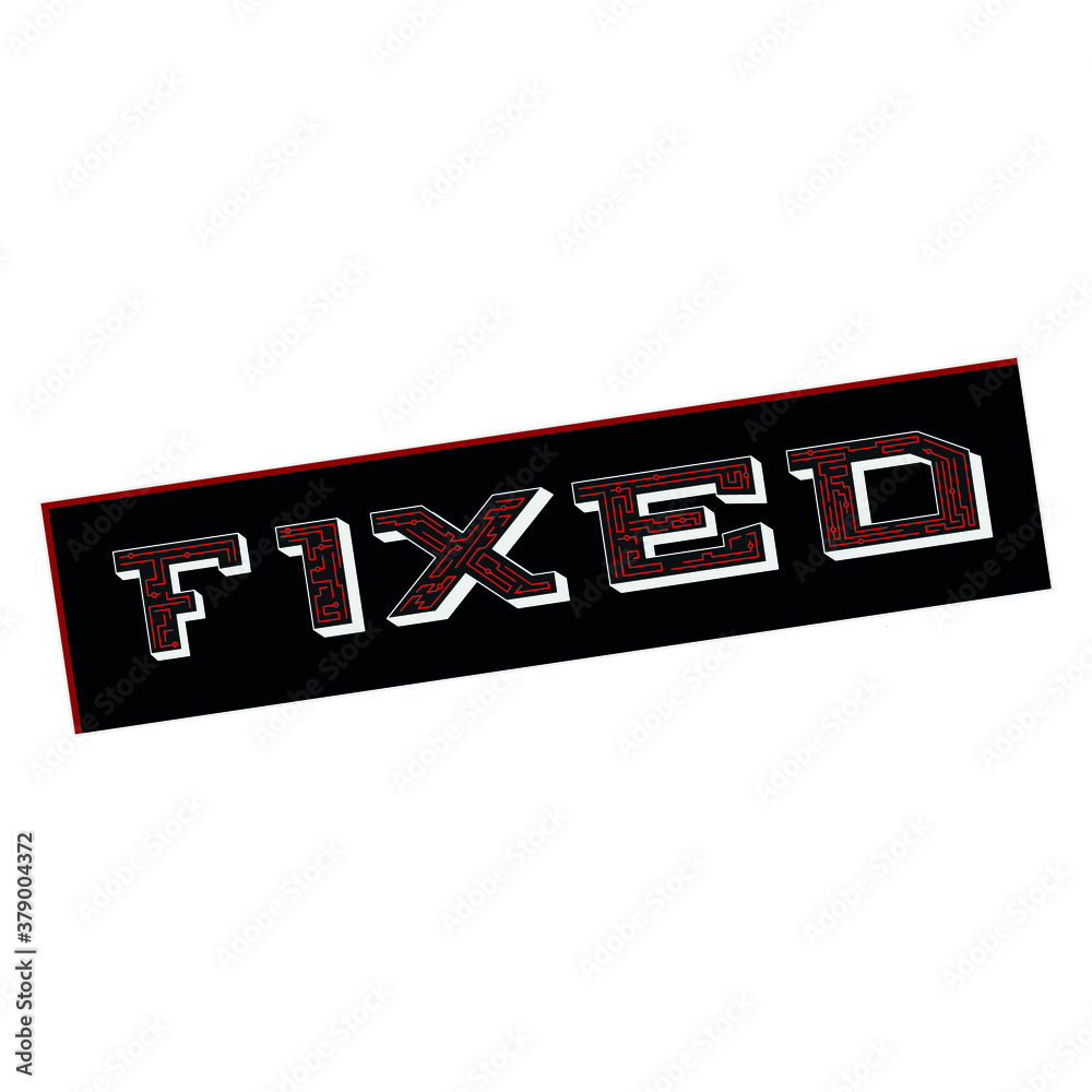 Fixed text vector background. Bug fix related illustration for software ...