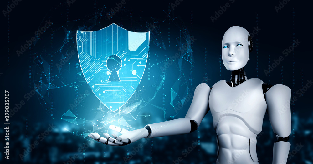 AI robot using cyber security to protect information privacy ...
