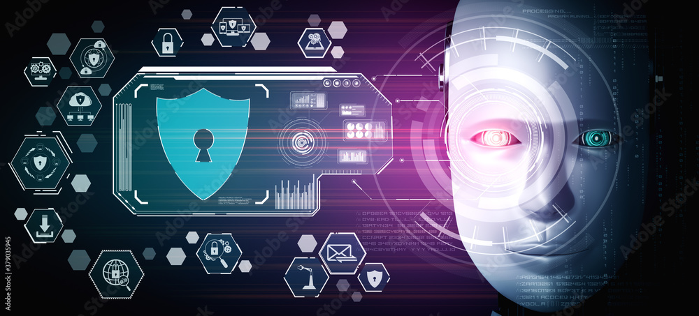 AI robot using cyber security to protect information privacy ...