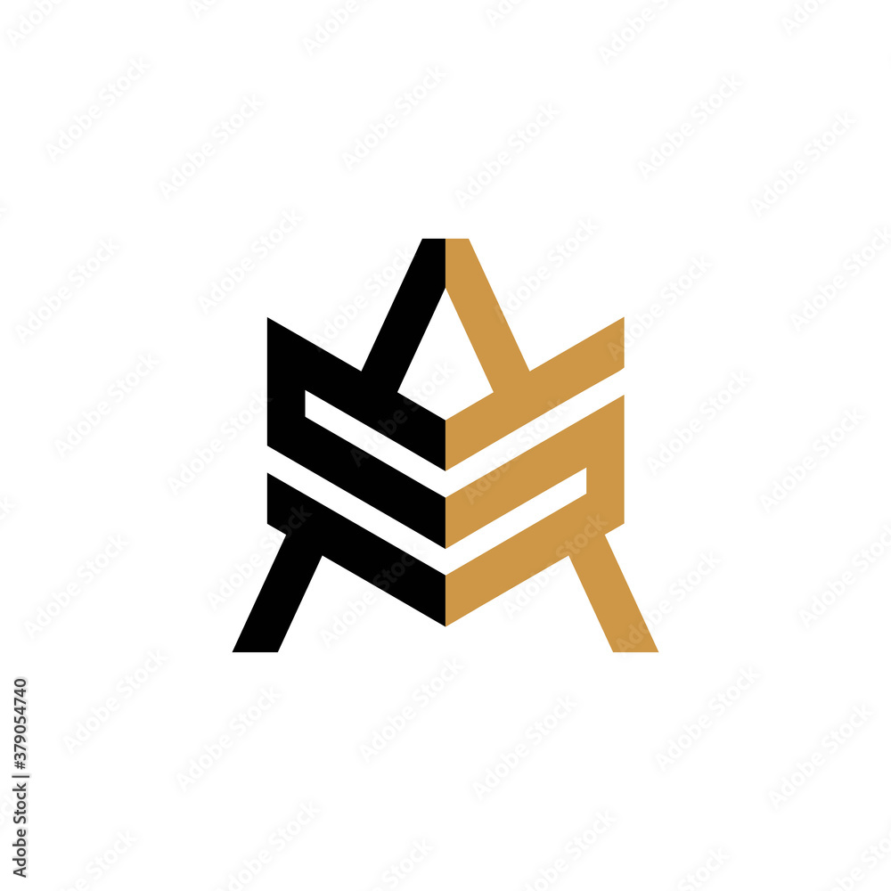 Initial letter sa logo or as logo vector design templates Stock Vector ...