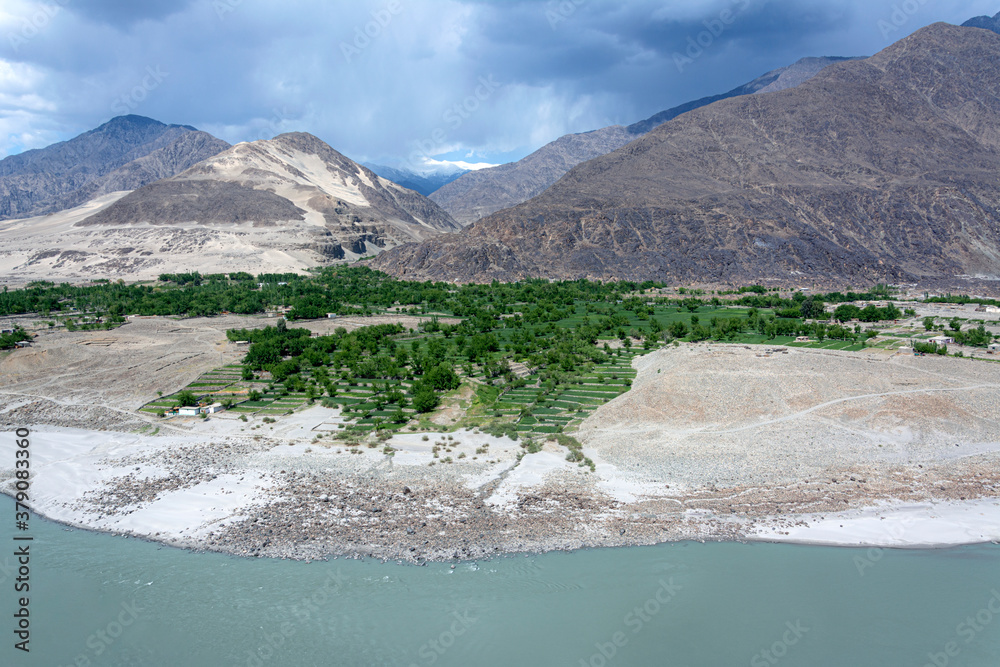 bridges in the Indus river and kkh in gilgit baltistan . Pakistan Stock ...