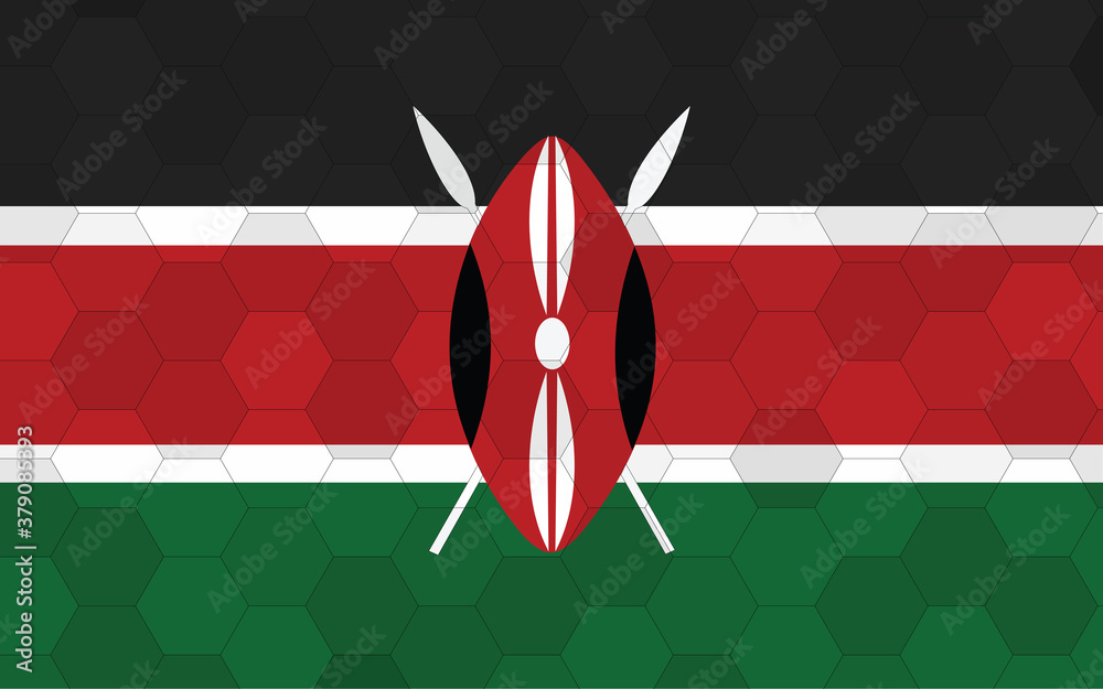 Kenya flag illustration. Futuristic Kenyan flag graphic with abstract ...