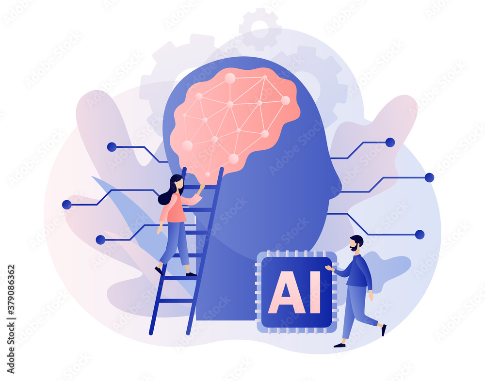 Artificial intelligence concept. AI, machine learning, analysis ...