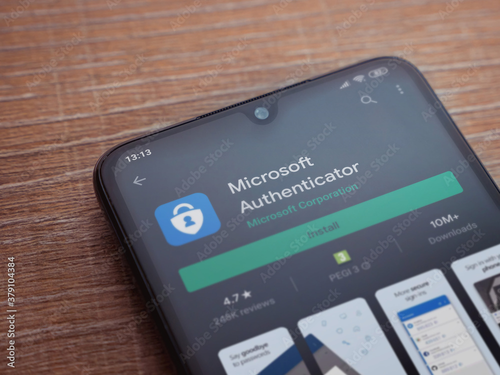 Lod, Israel - July 8, 2020: Microsoft Authenticator app play store page ...